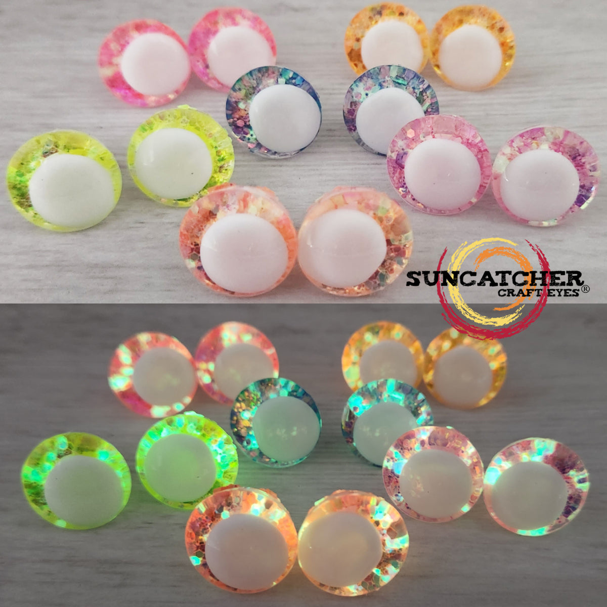 Playful Dead Groovy Confetti Glow Craft Eyes Combo Pack – Suncatcher ...