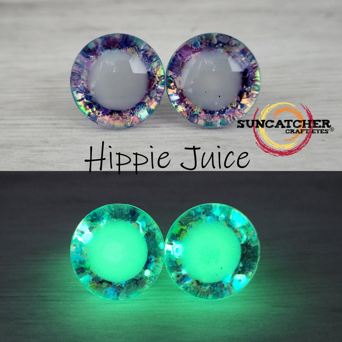 Groovy Confetti Glowing Ghost SINKER Eyes by the Pair – Suncatcher ...