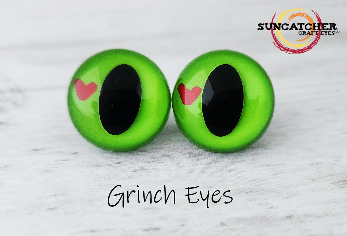 Grinch Cat Eyes by the Pair – Suncatcher Craft Eyes